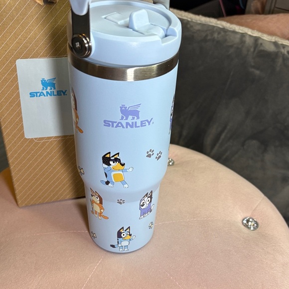 Stanley | Other | Stanley Light Blue Tumbler With Fun Characters | Poshmark